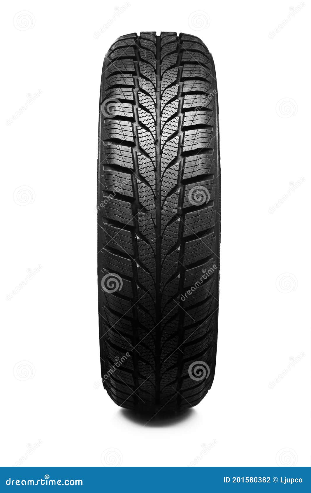 Front View of a Single Car Tire Stock Photo - Image of tyre, shop ...