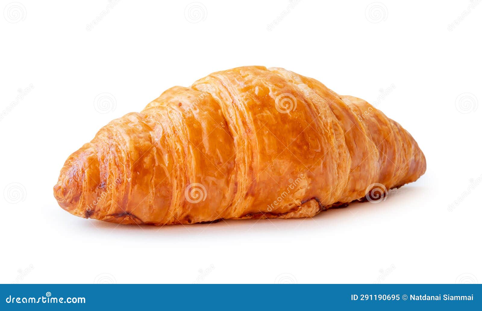 Front View of Single Croissant Isolated on White Background with ...