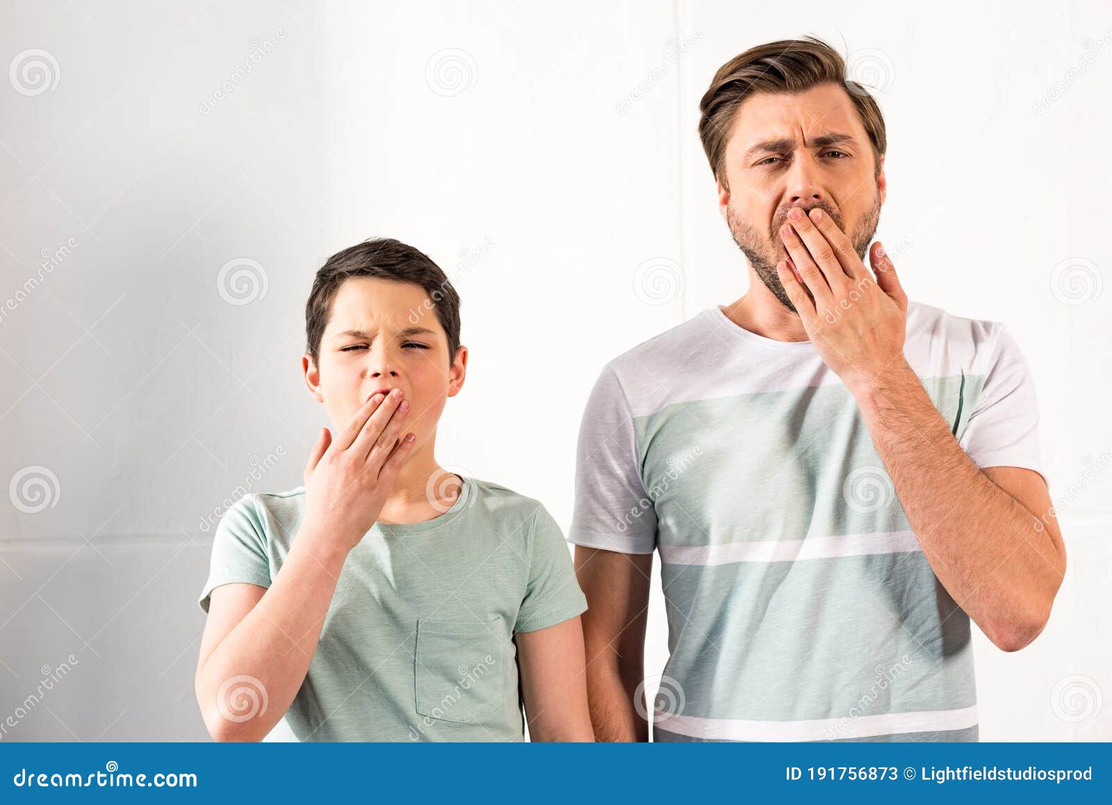 Sleepy Father Trying To Work Royalty-Free Stock Photo | CartoonDealer ...