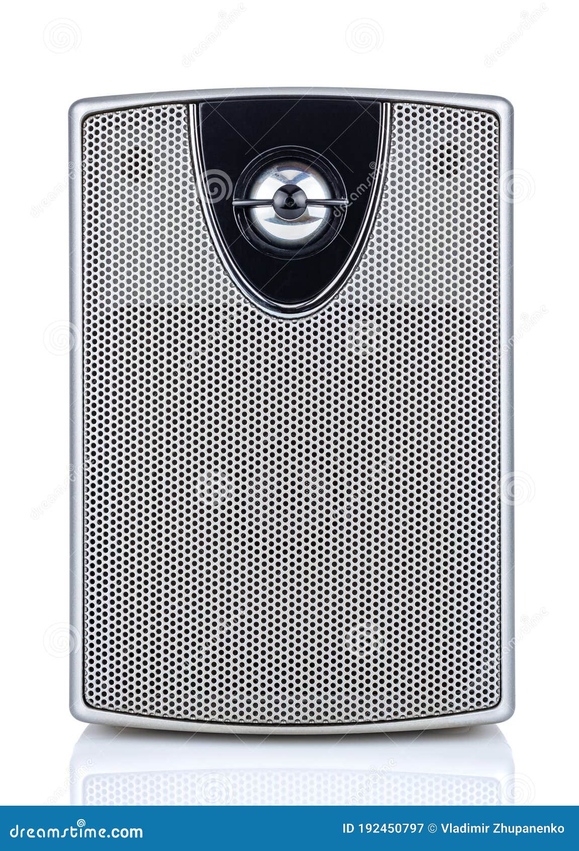 Front View of Small Computer Speaker Isolated on White Background Stock ...