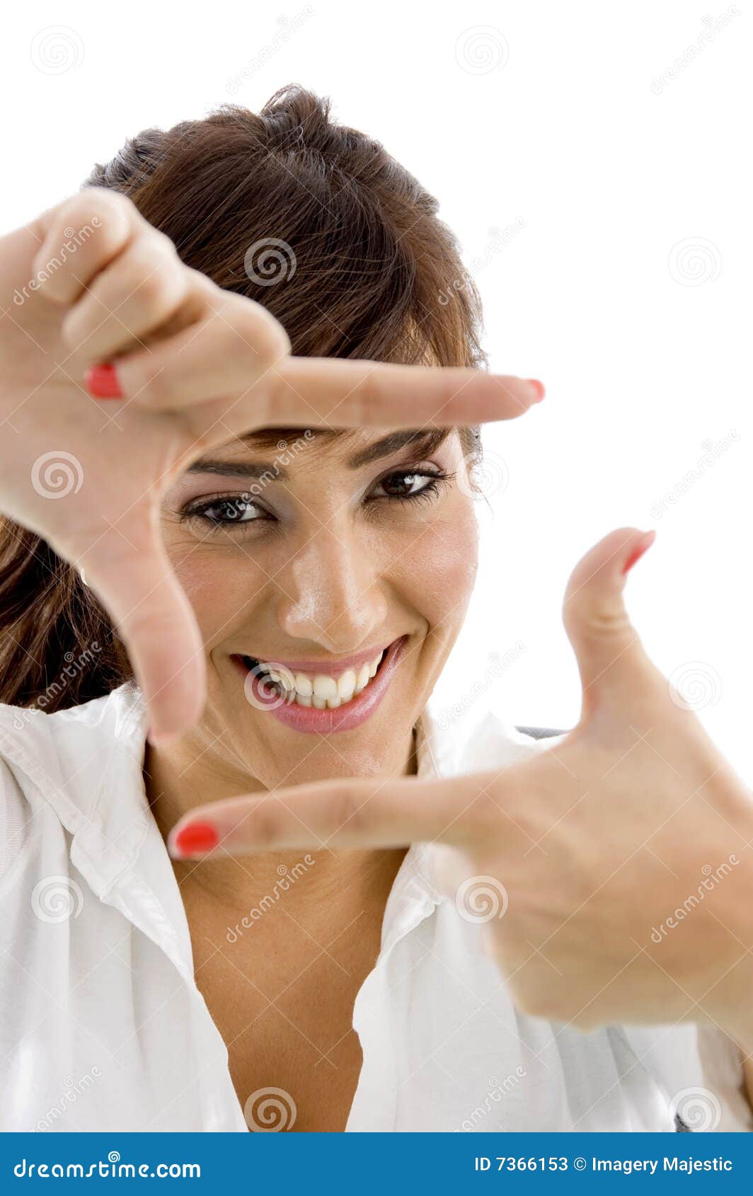 Front View Smiling Executive Framing Her Face Stock Photos - Free ...