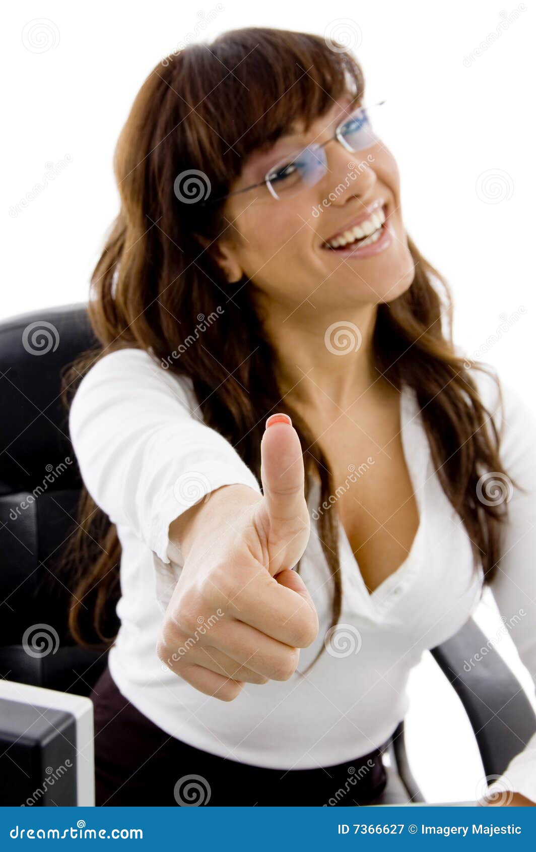 Front View of Smiling Female Executive Stock Image - Image of clothing ...