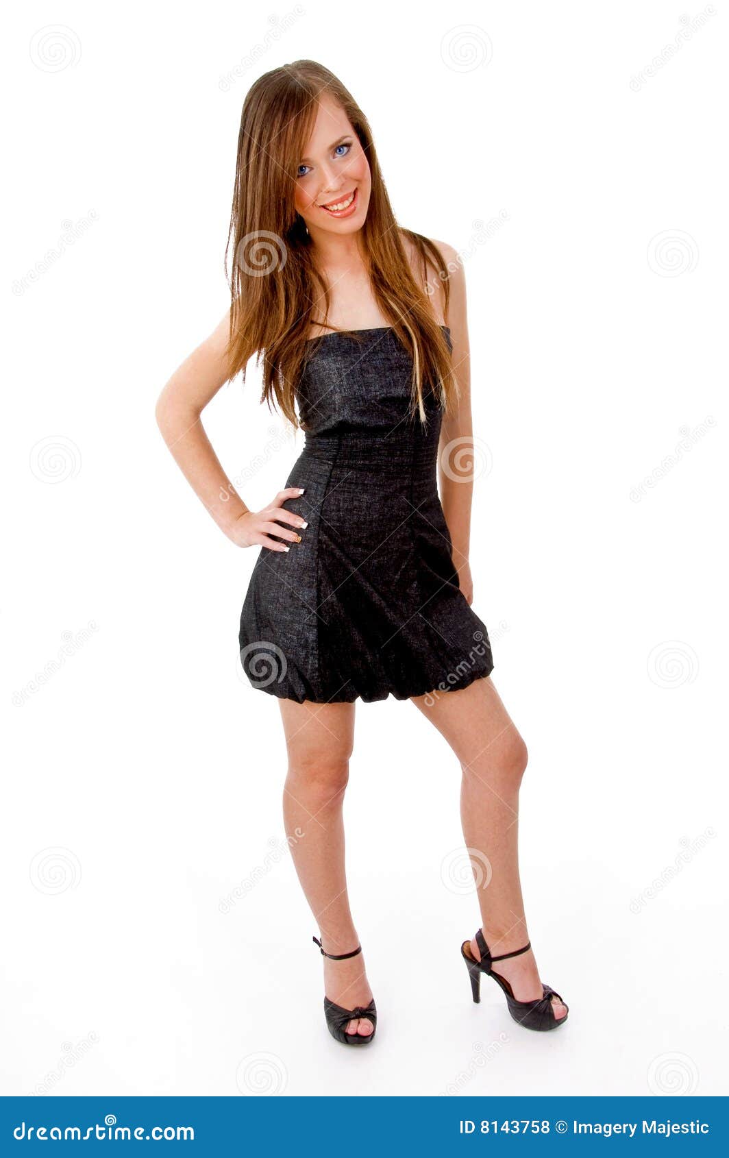 Front View of Smiling Woman Posing Stock Photo - Image of lifestyle ...