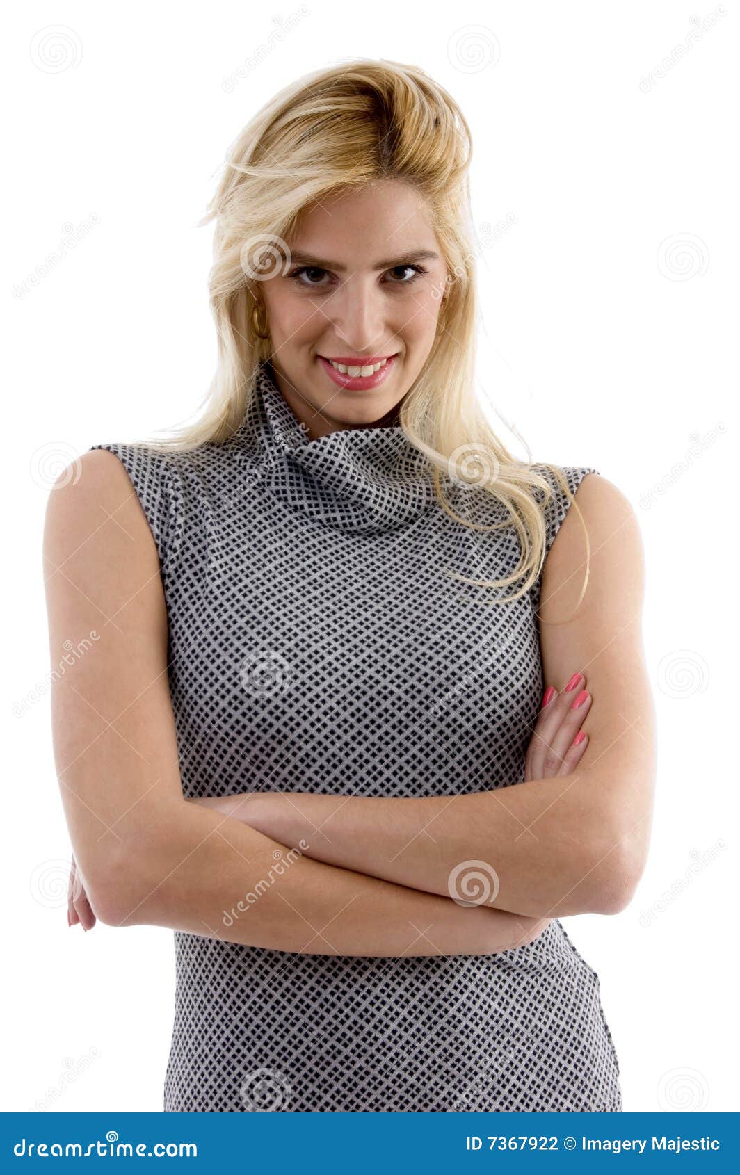Front View of Smiling Young Model Stock Photo - Image of isolated ...