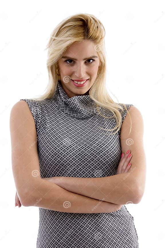 Front View of Smiling Young Model Stock Photo - Image of isolated ...