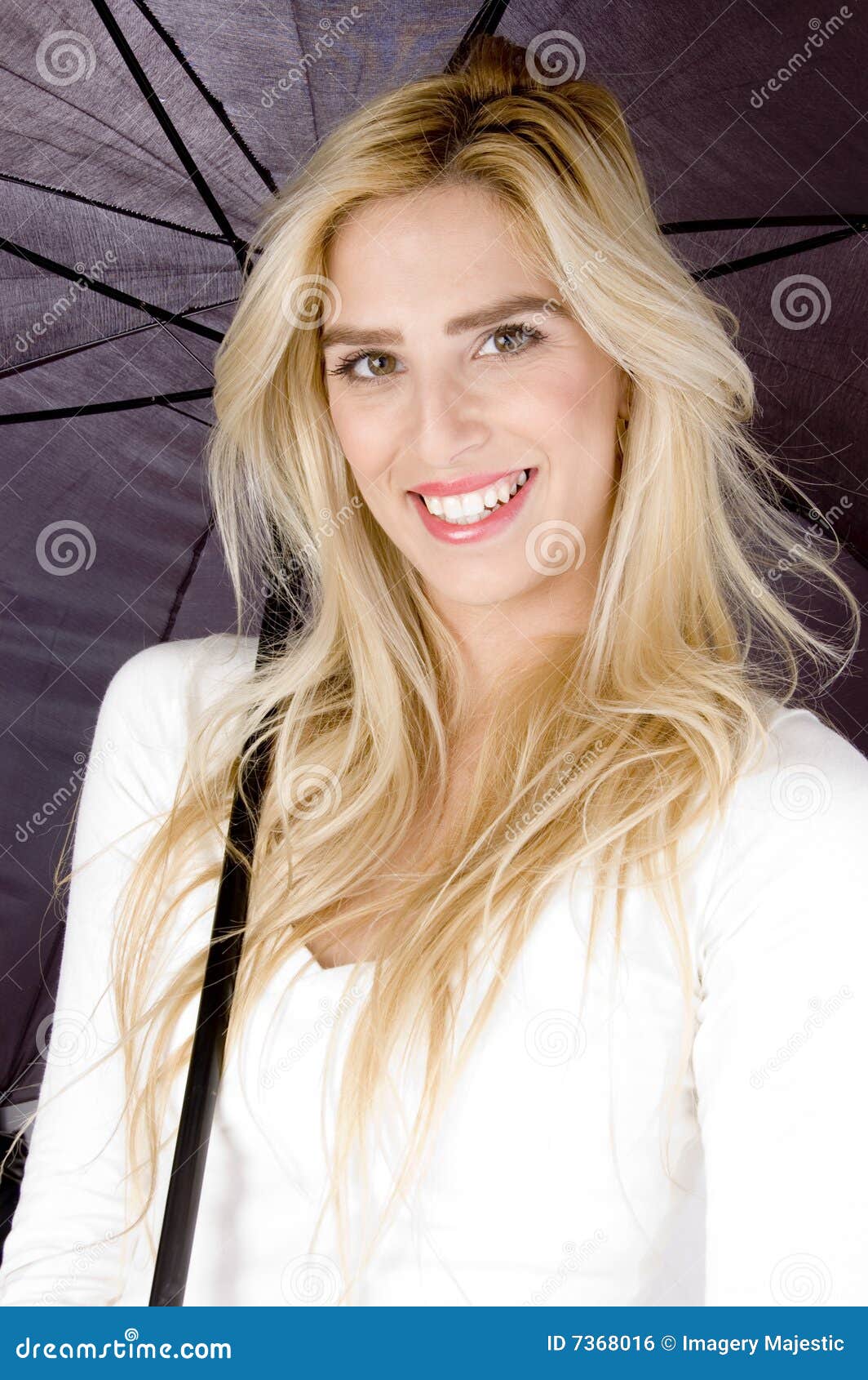 Front View of Smiling Young Woman Stock Photo - Image of posing ...