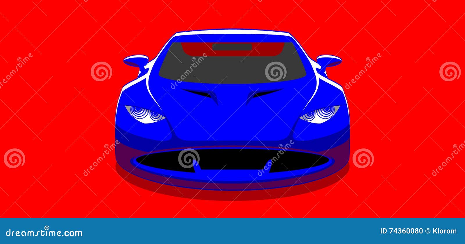 Front View of the Sport Car Stock Vector - Illustration of hatchback ...