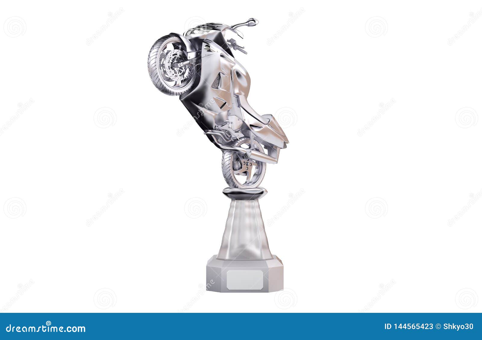 Front View of Sport Motorbike Silver Trophy Stock Illustration ...