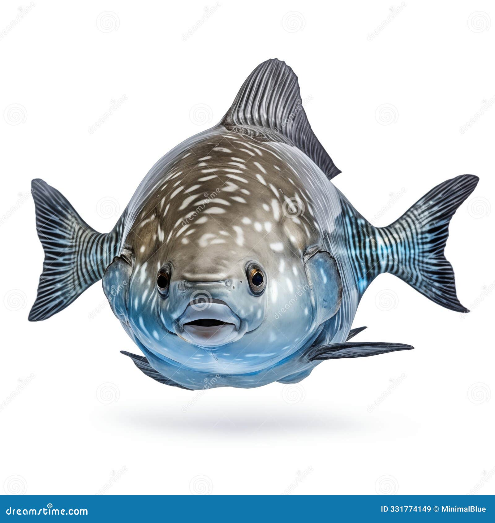 Front View of a Spotted Puffer Fish Swimming in Clear Water Stock ...