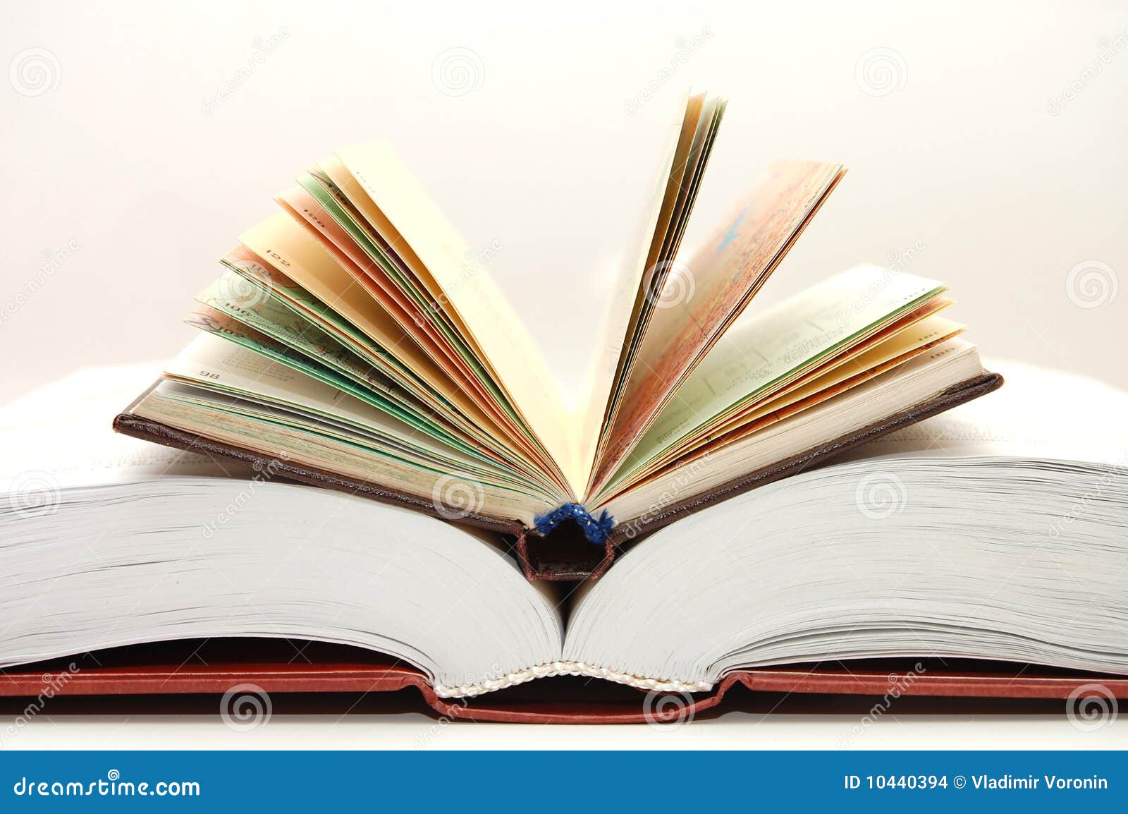The Front View of a Stack of Open Books Stock Photo - Image of closeup ...