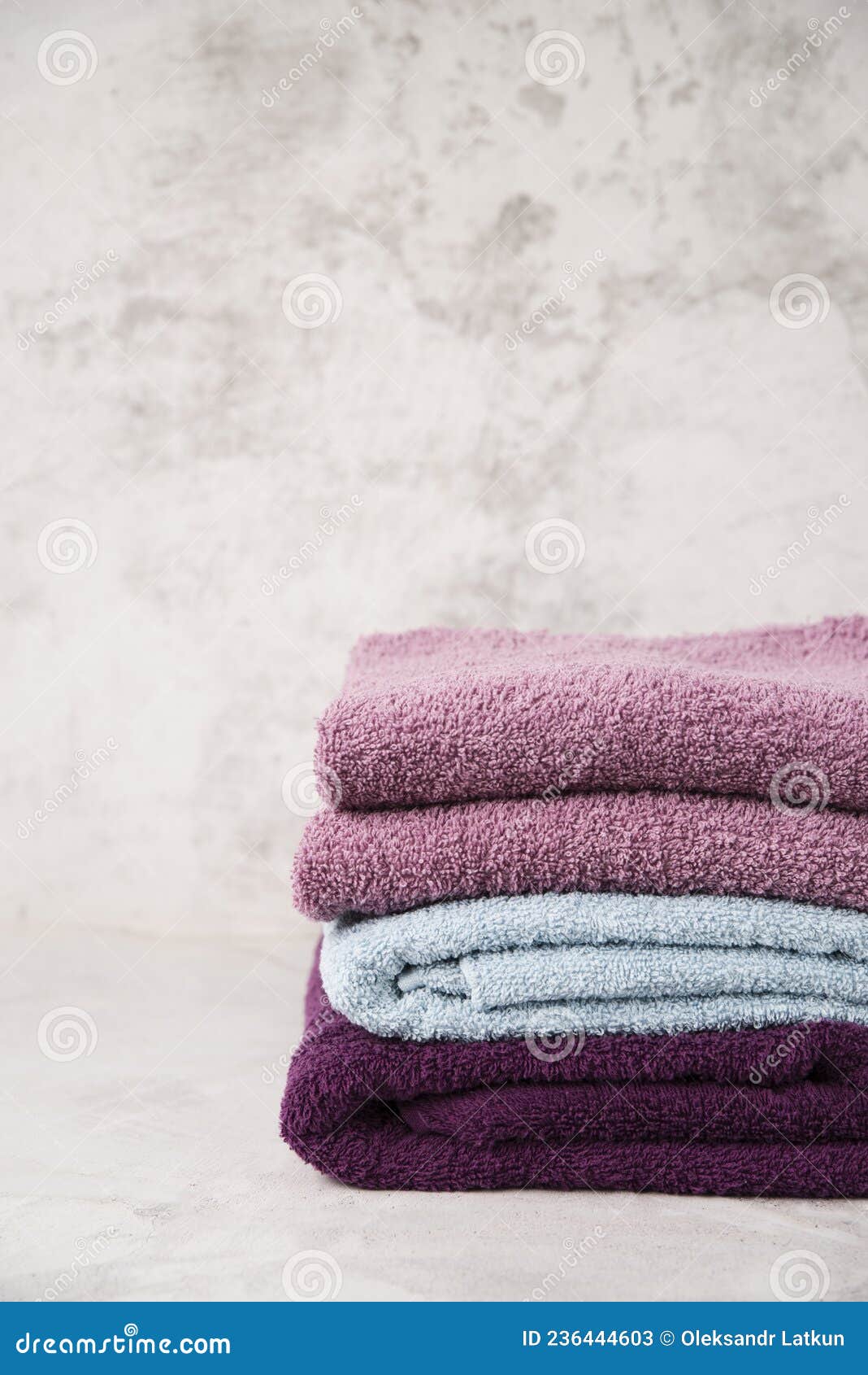 Front View Stacked Colourful Towels. High Quality Photo Stock Image ...