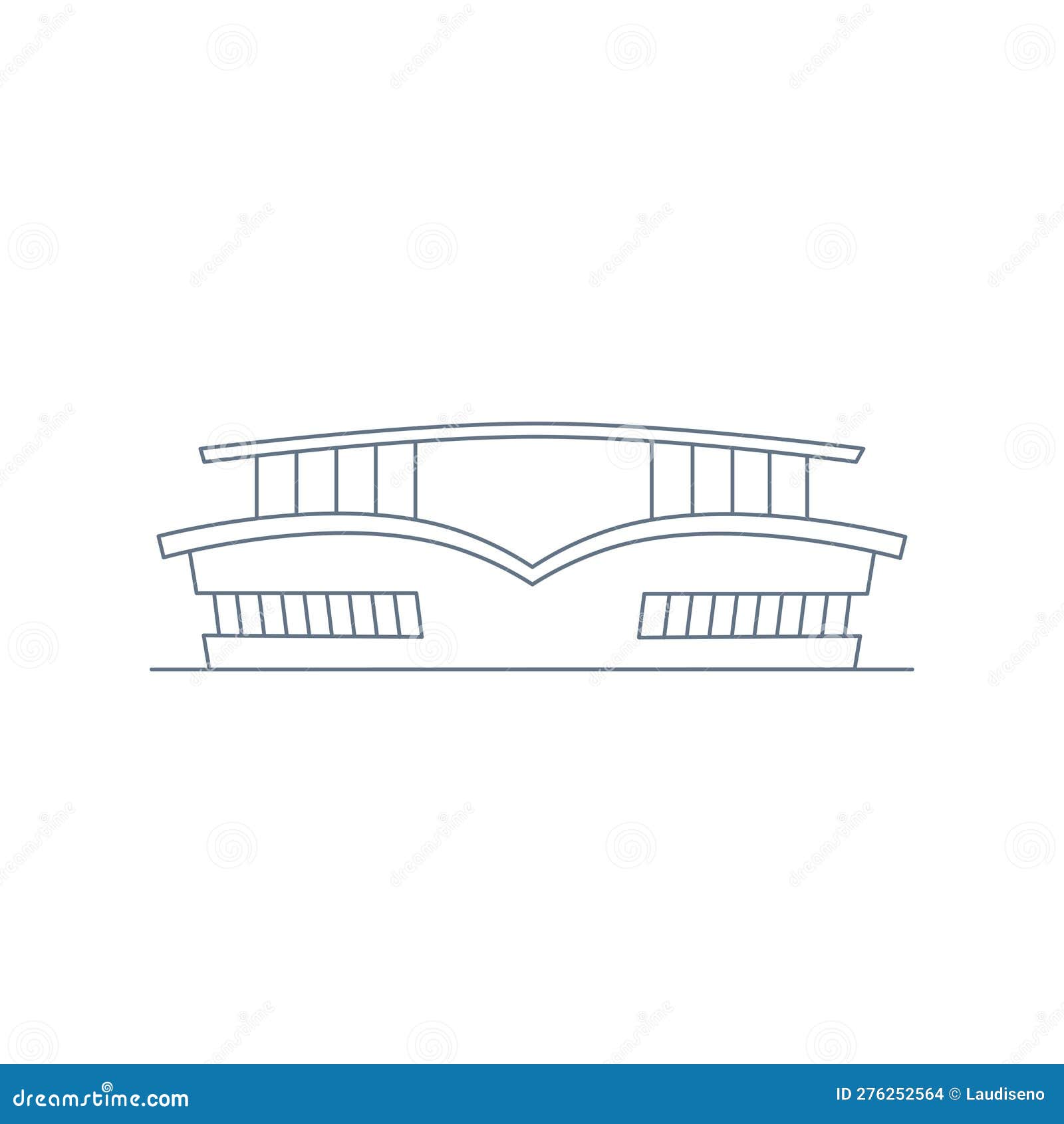 Front View of a Stadium Icon Outline Style Vector Stock Vector ...