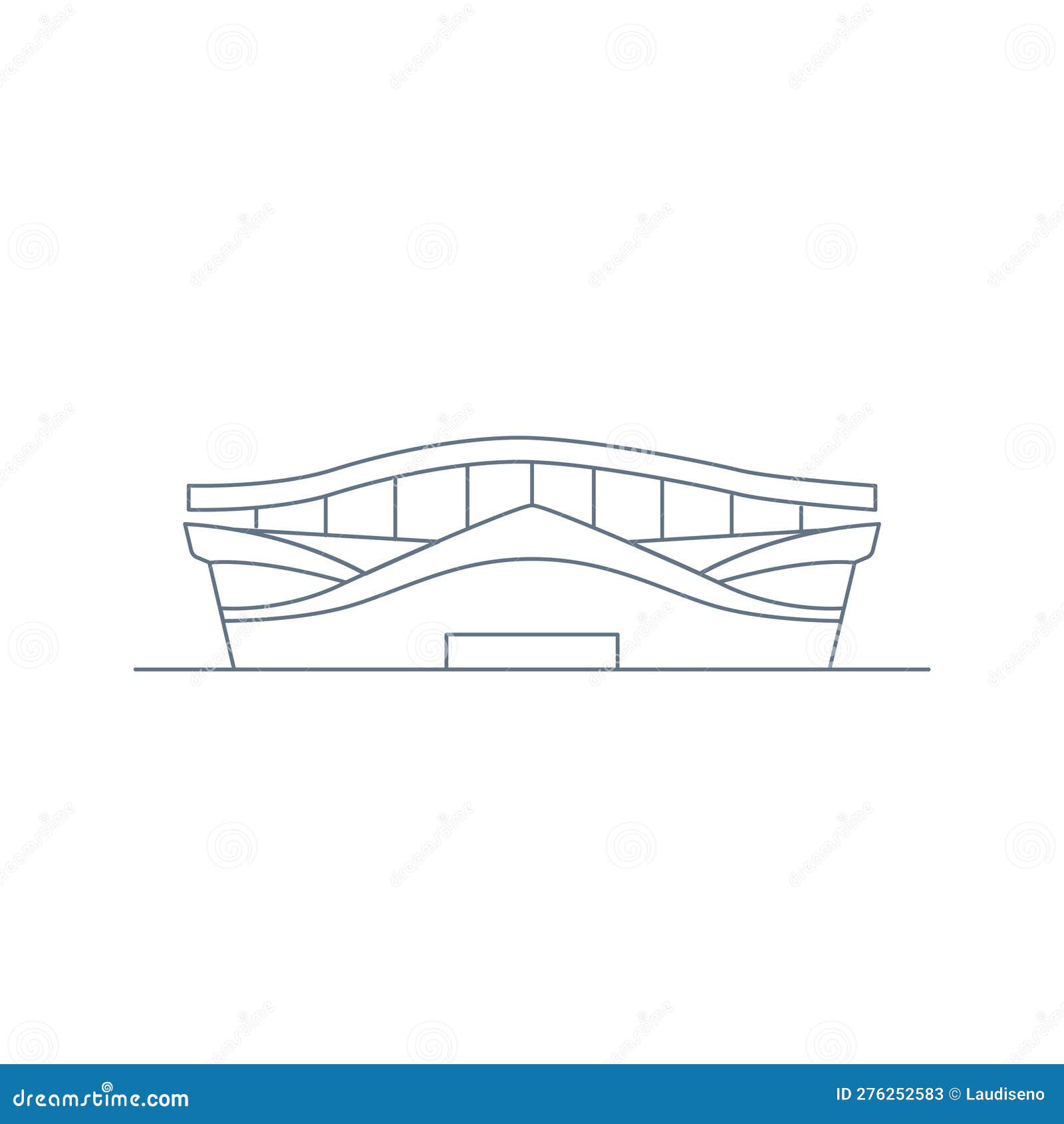 Front View of a Stadium Icon Outline Style Vector Stock Illustration ...