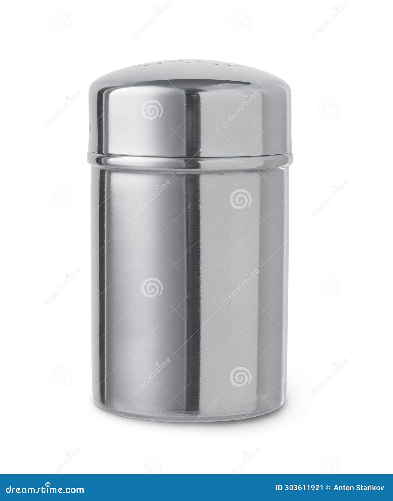 Front View of Stainless Steel Salt Shaker Stock Image - Image of ...