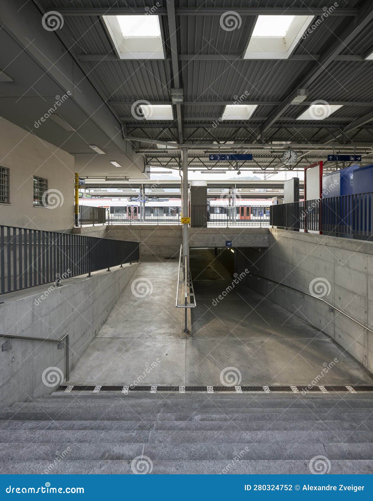 Front View of the Stairs Leading from the Platforms To the Station ...