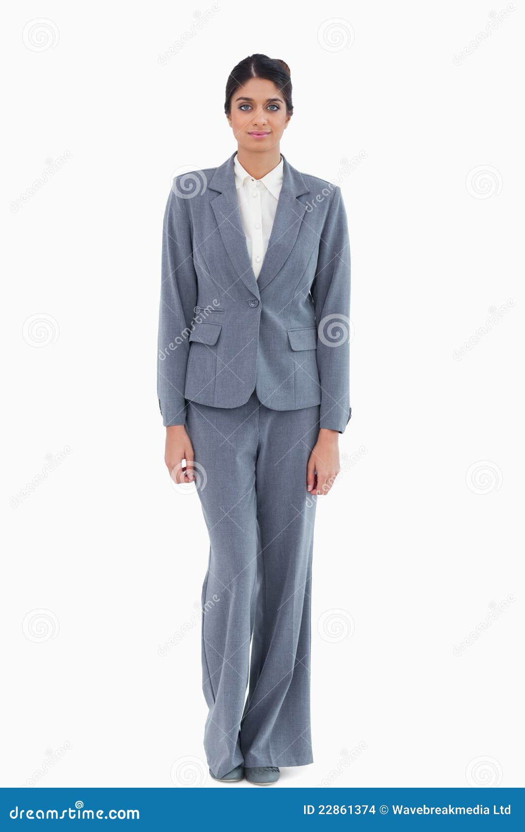 Front View of Standing Businesswoman Stock Photo - Image of career ...