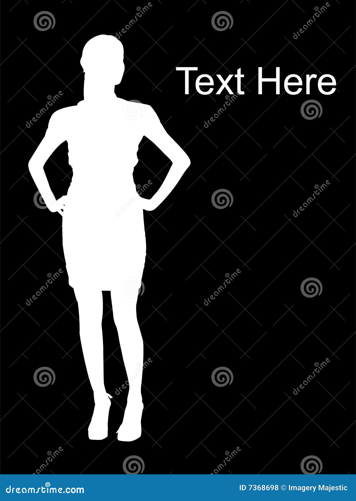 Front View of Standing Woman Stock Illustration - Illustration of ...