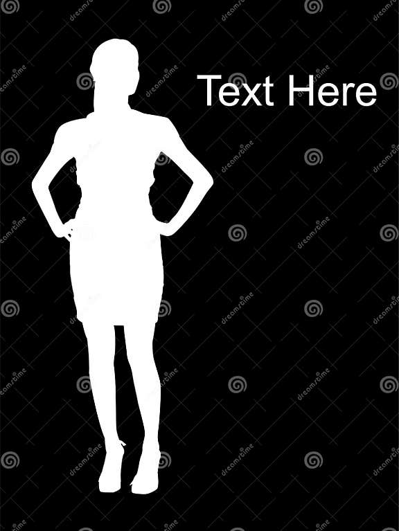 Front View of Standing Woman Stock Illustration - Illustration of ...