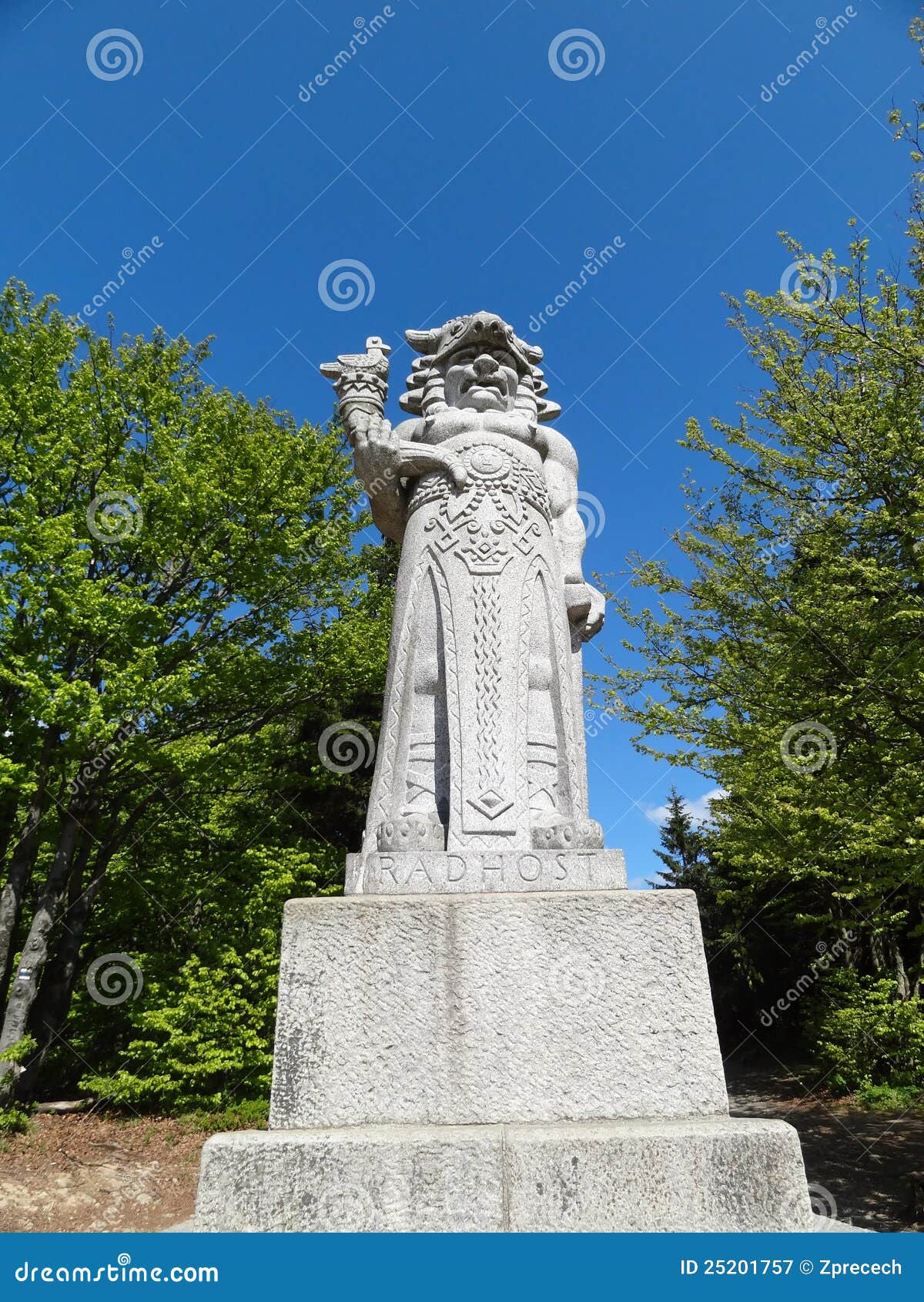 Statue Of God Radegast On Radhost Mountain In Beskydy Stock Image ...