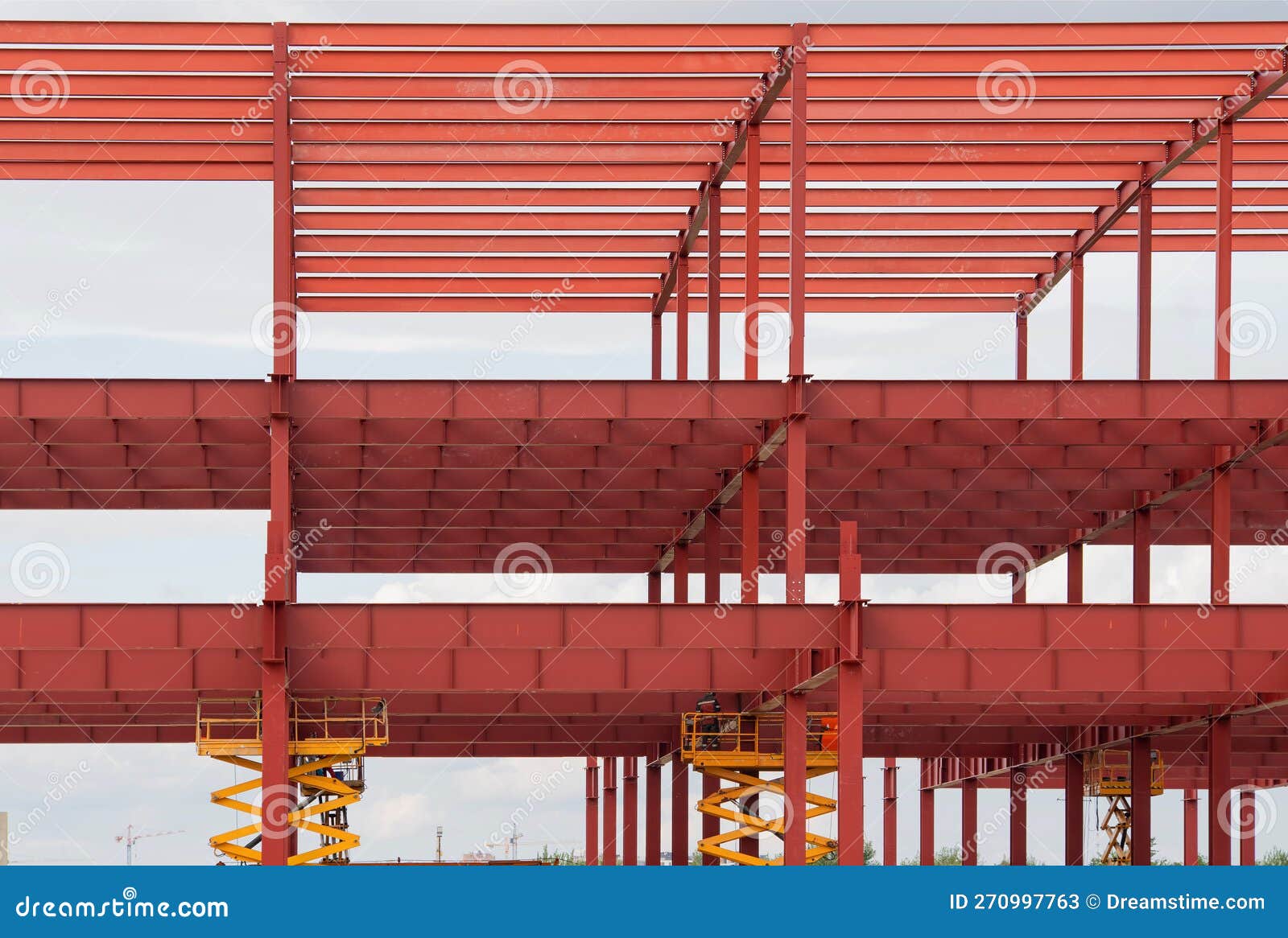 Front View of the Steel Frame Structure. Metal Structures during the ...