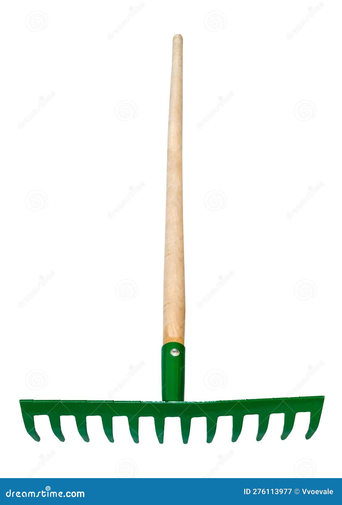 Front View of Steel Rake with Tines Down with Pole Stock Image - Image ...