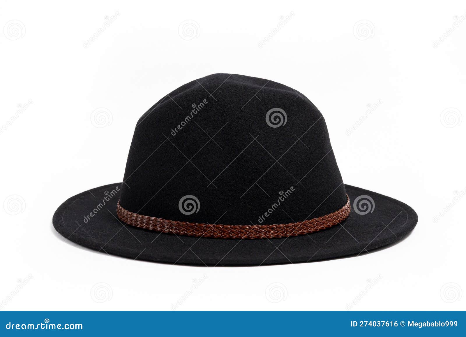 Front View Stilish Black Hat for Women, Isolated White Background Stock ...