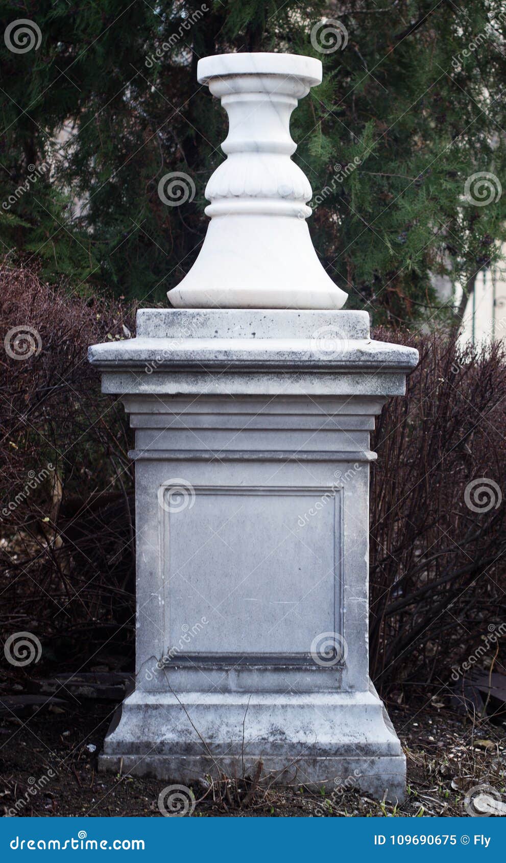 White Stone Empty Sculpture Pedestal Stock Image - Image of granite ...