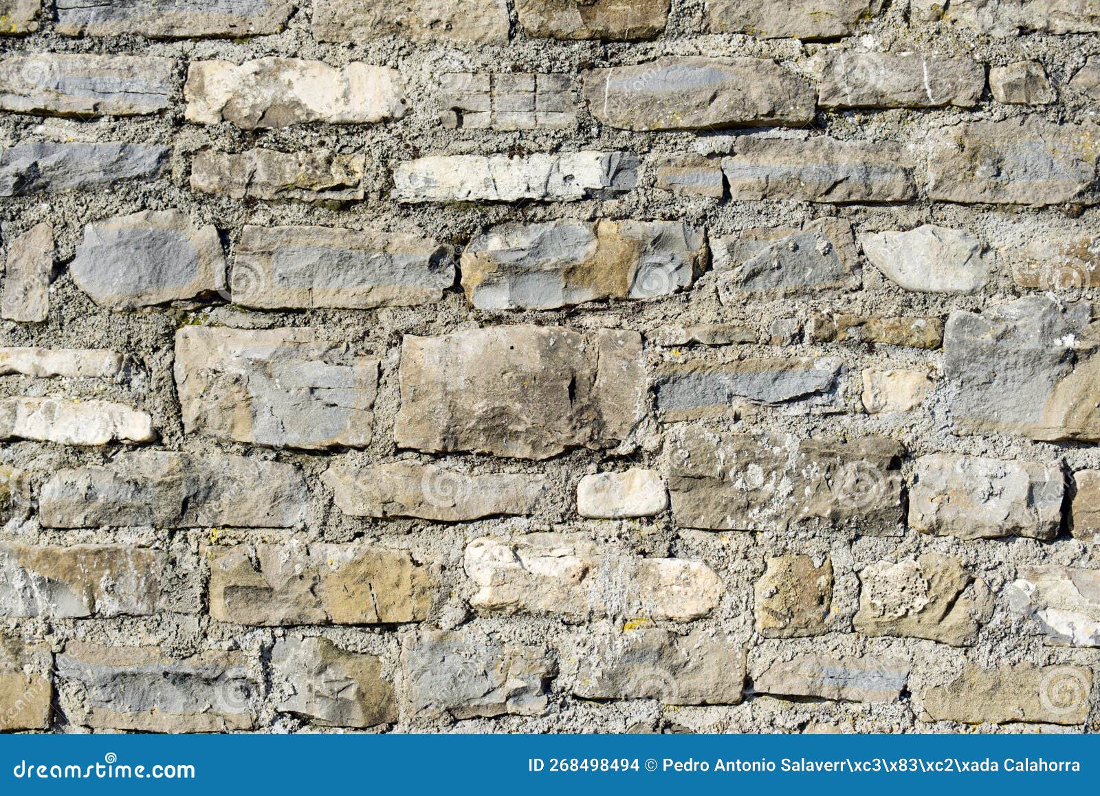 Front view of a stone wall stock photo. Image of textured - 268498494