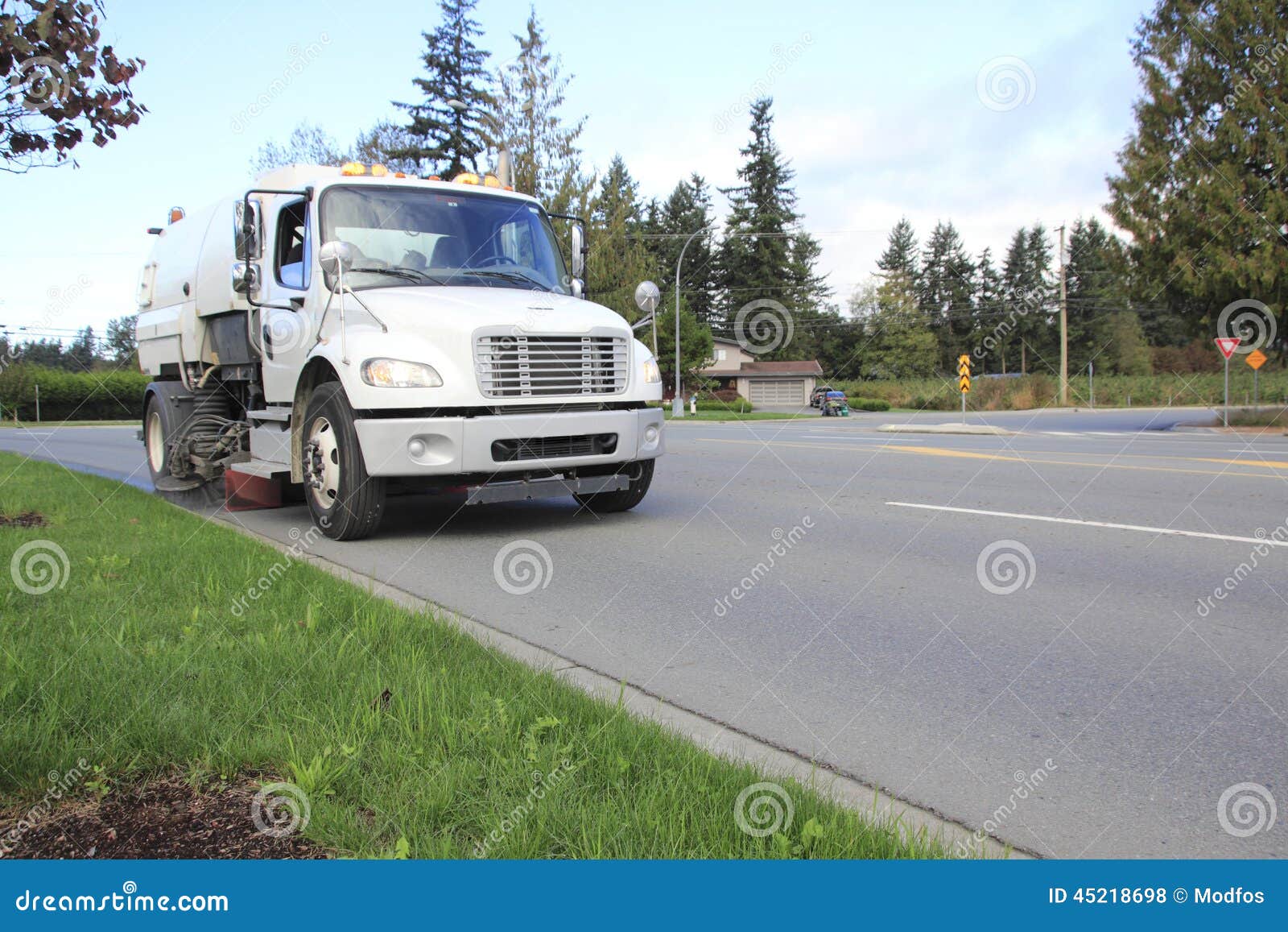 Front View of Street Sweeper Stock Photo - Image of soil, working: 45218698