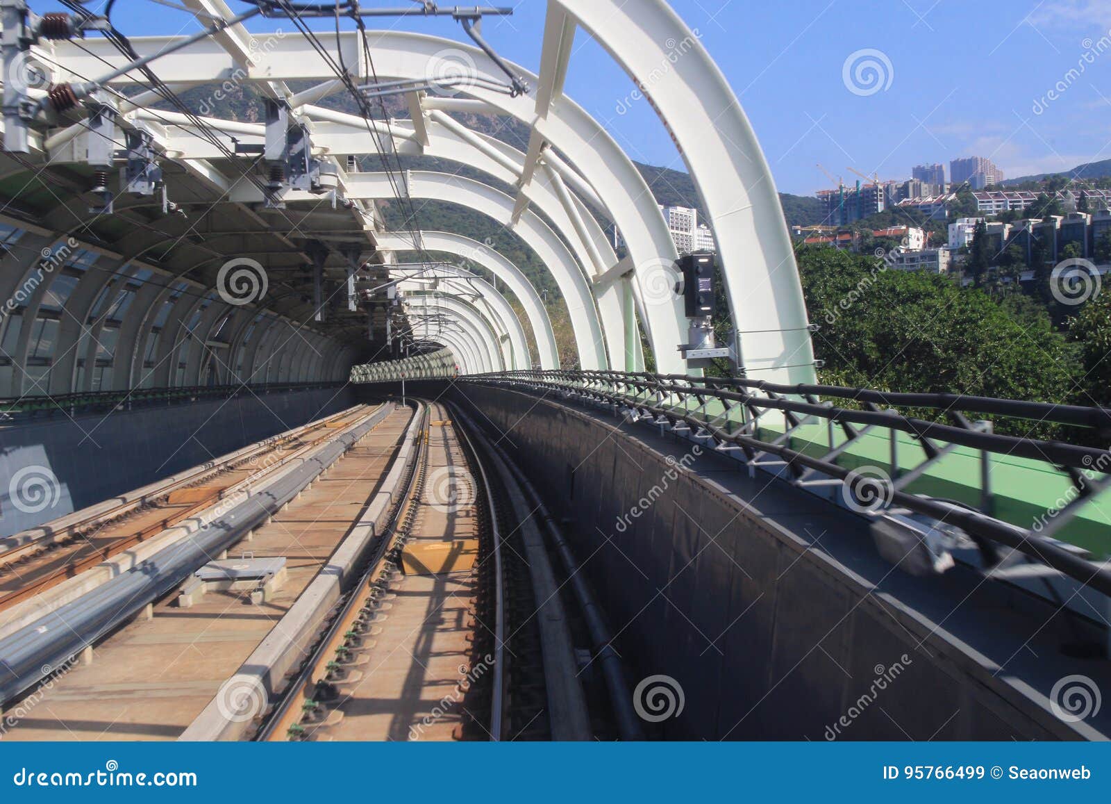 The front view of subway editorial stock image. Image of rail - 95766499
