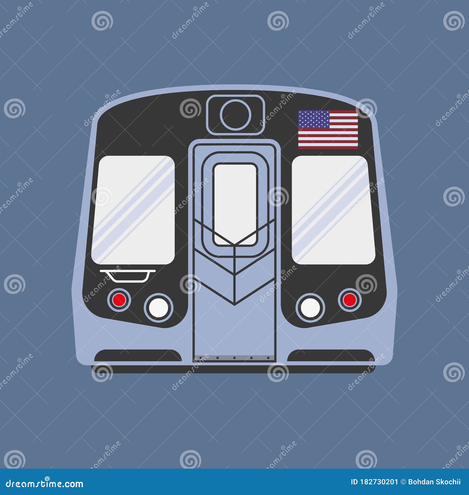 Front View of the Subway Train Stock Vector - Illustration of rail ...