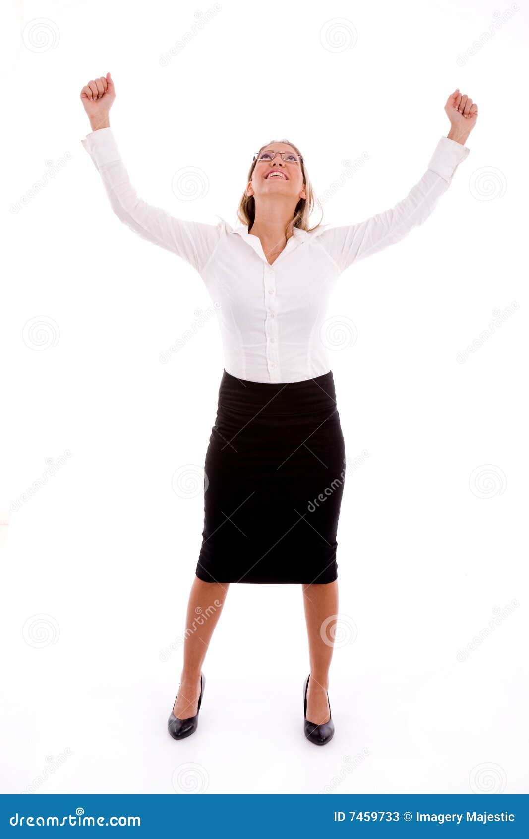 Front View Of Successful Manager Looking Up Stock Image - Image of ...