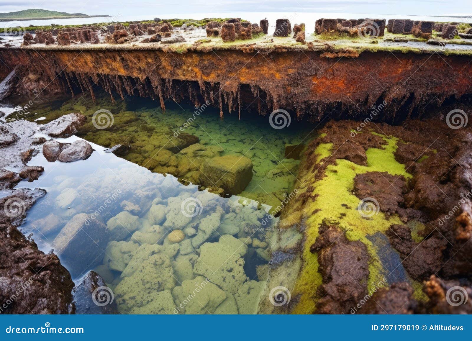 Front View of a Sunken Ships Corroded Hull Stock Image - Image of ocean ...
