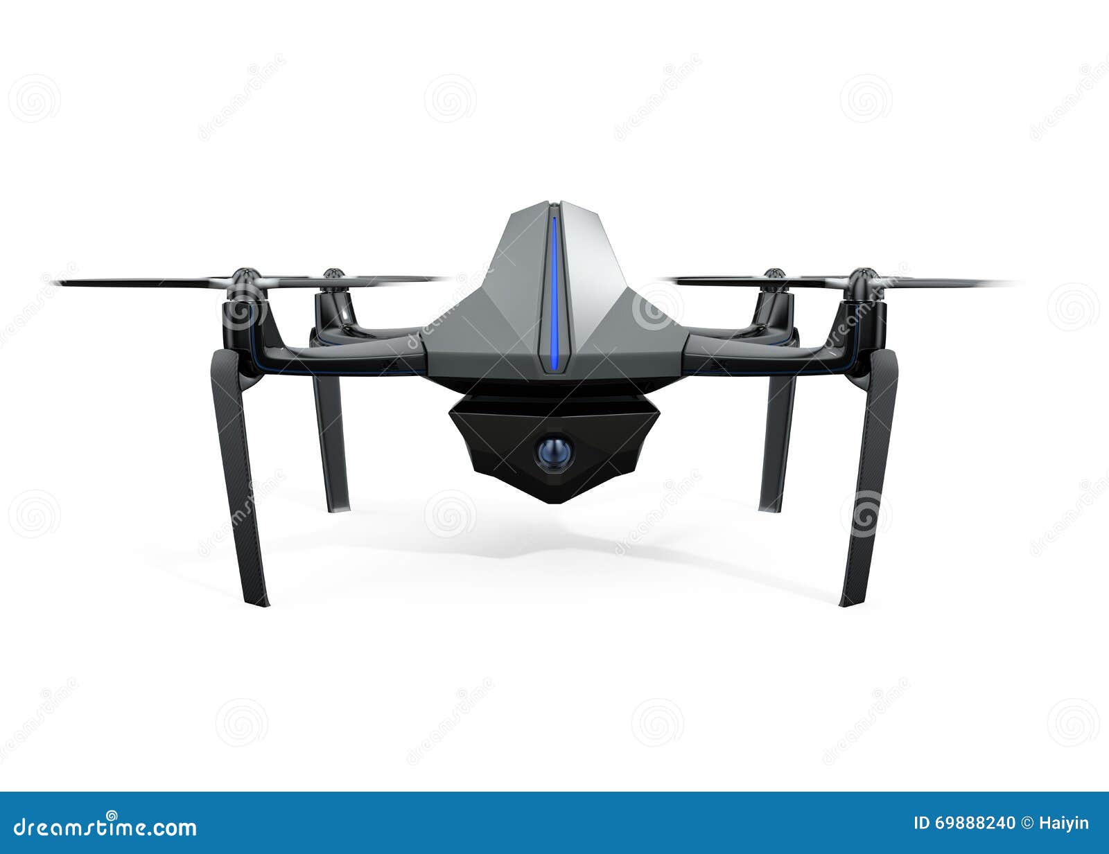 Front View of Surveillance Drone Isolated on White Background Stock ...