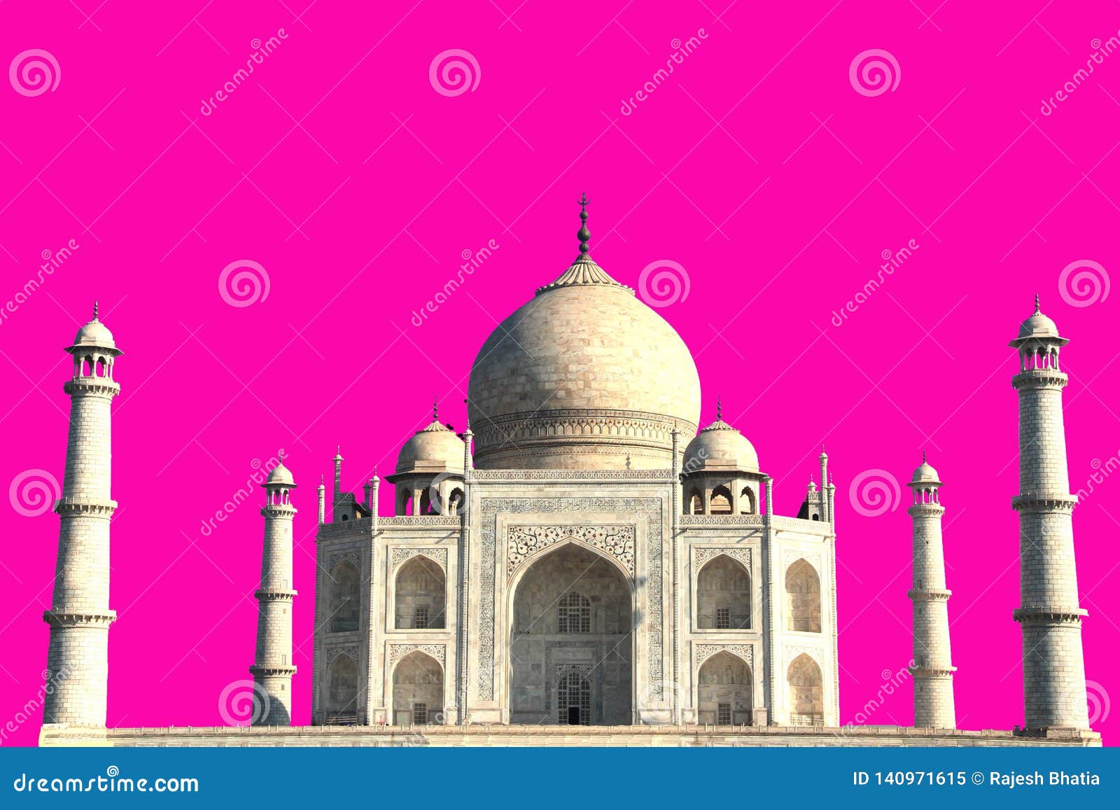 Taj Mahal with Pink Background Stock Image - Image of mughal, mahal ...