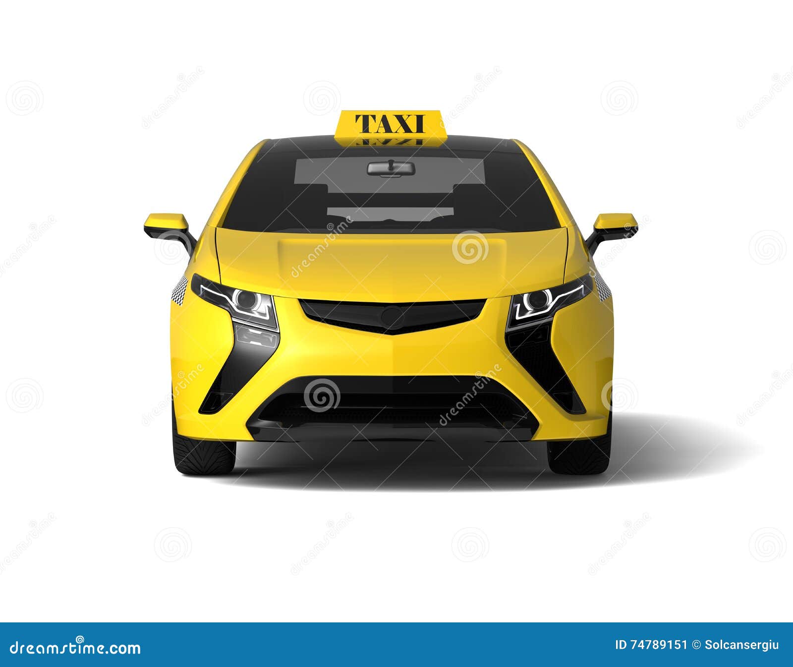 Front View Of Taxi Royalty-Free Stock Photo | CartoonDealer.com #74789151