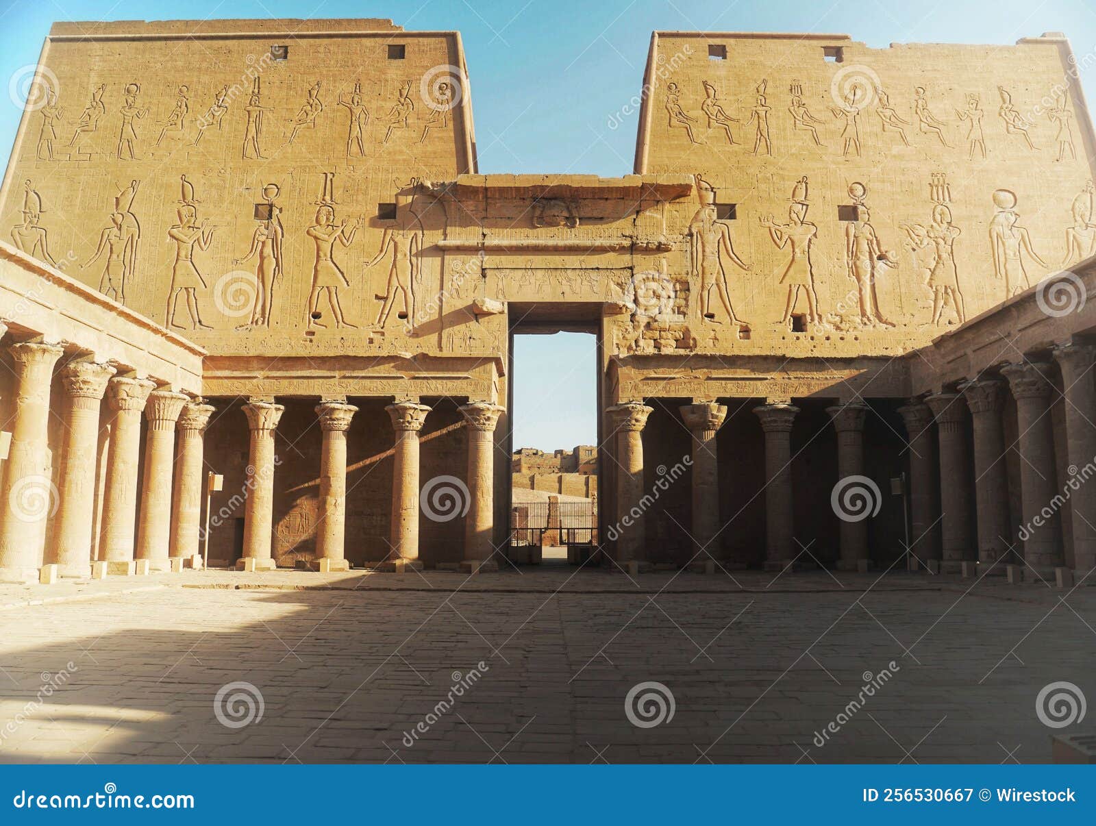 Front View of the Temple of Horus at Edfu, Egypt Stock Image - Image of ...