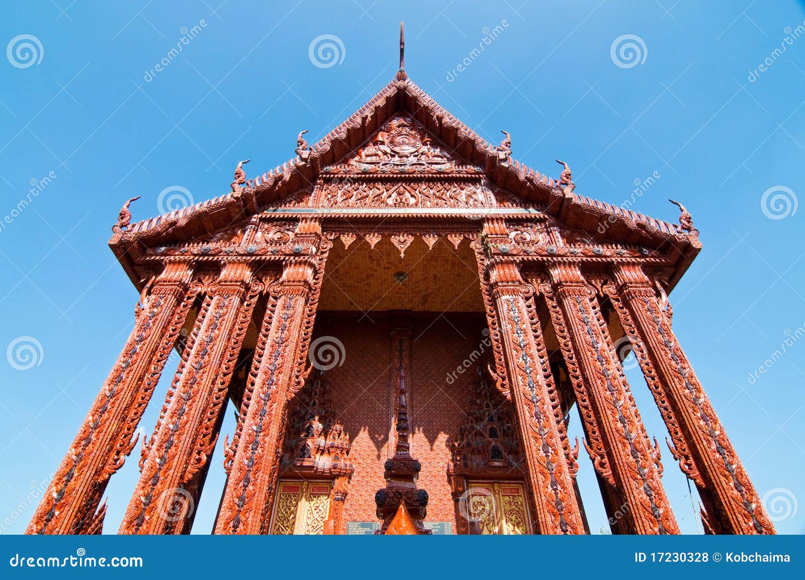 Front View of Terra-cotta Church at Temple Stock Photo - Image of bake ...