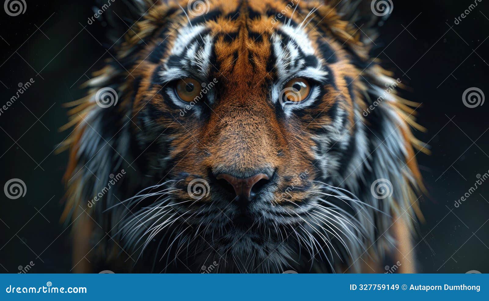 Front View of a Tiger a Close-up Look at the Front Stock Illustration ...