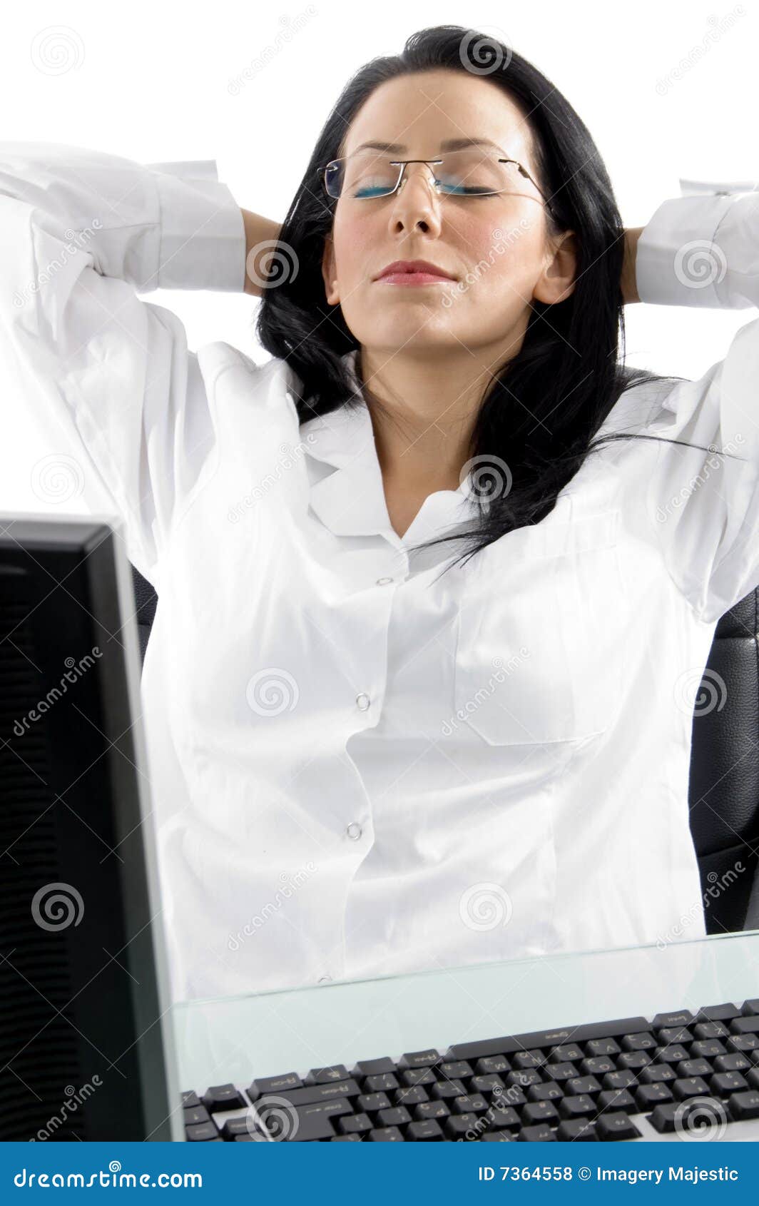 Front View of Tired Doctor Taking Rest Stock Photo - Image of american ...