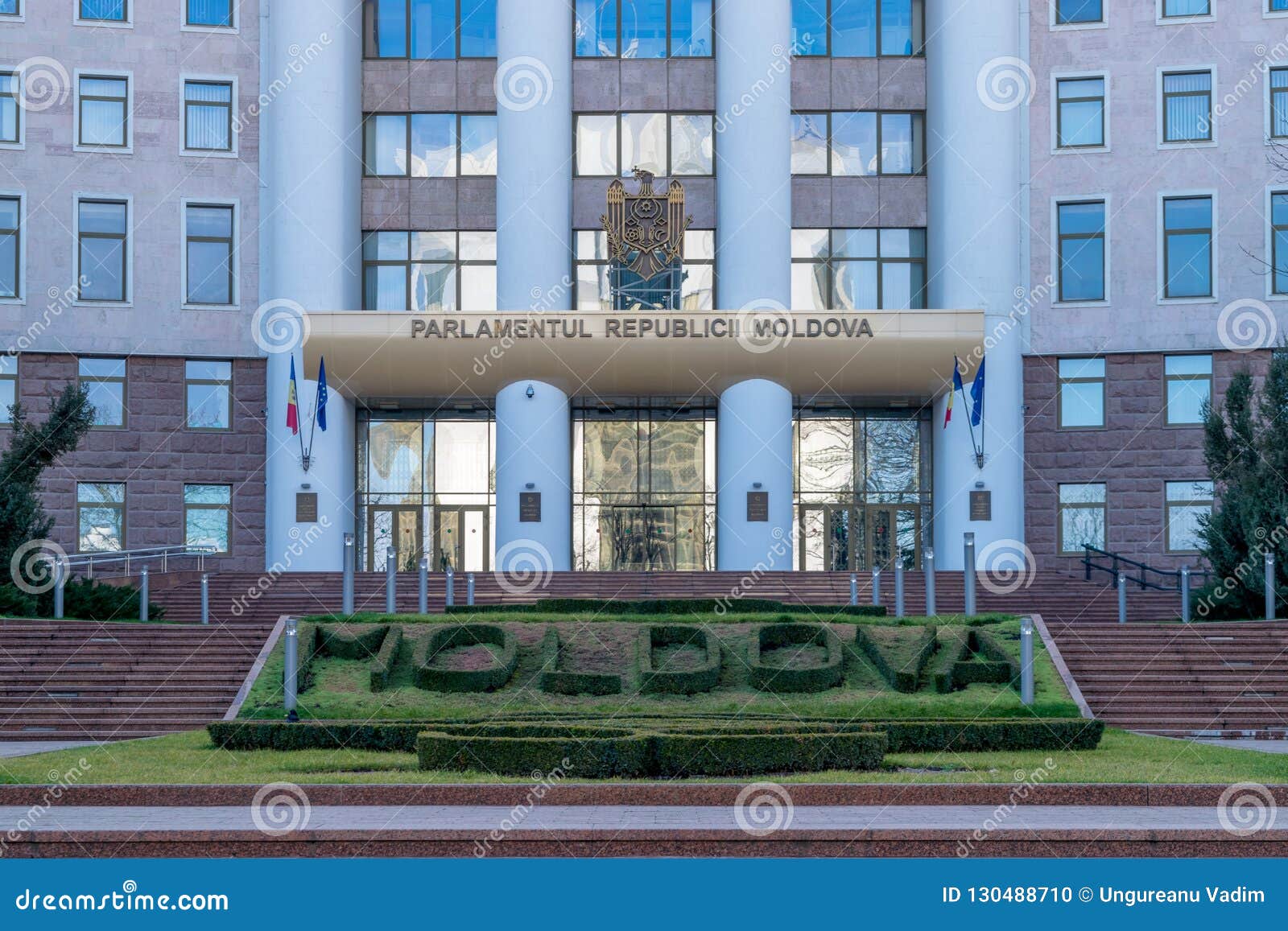 A Front View To the the Republic of Moldova& X27;s Parliament Stock ...