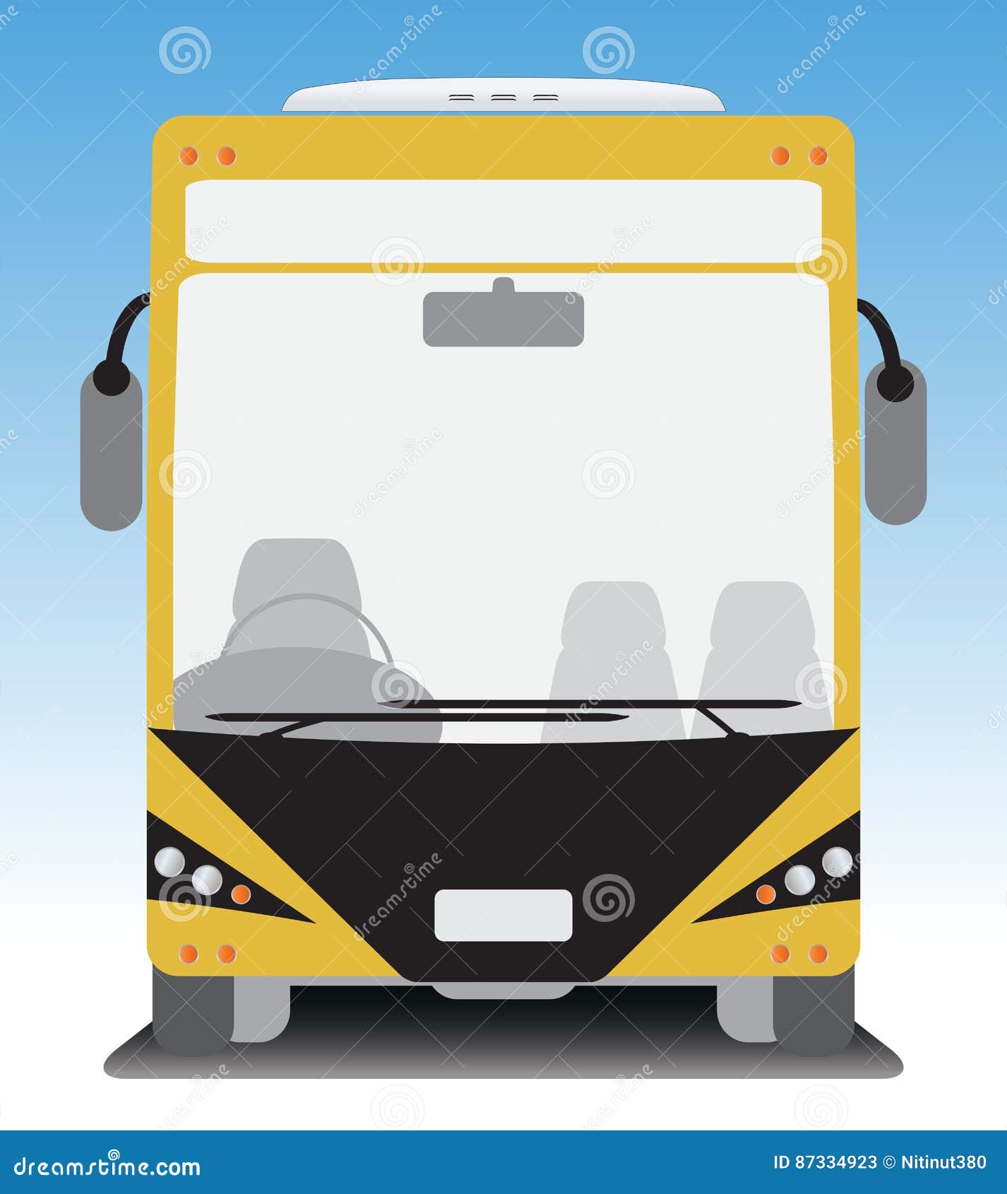 Front view of Tourist bus stock illustration. Illustration of tour ...