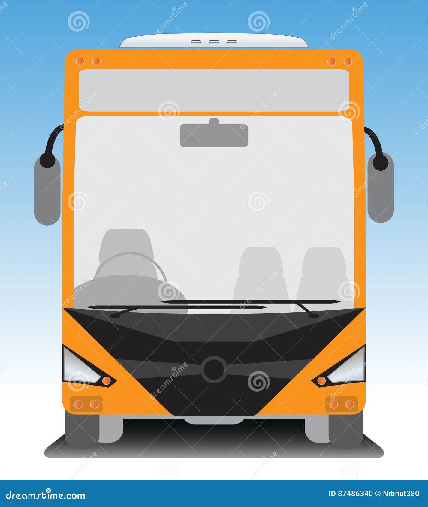 Front view of Tourist bus stock illustration. Illustration of passenger ...
