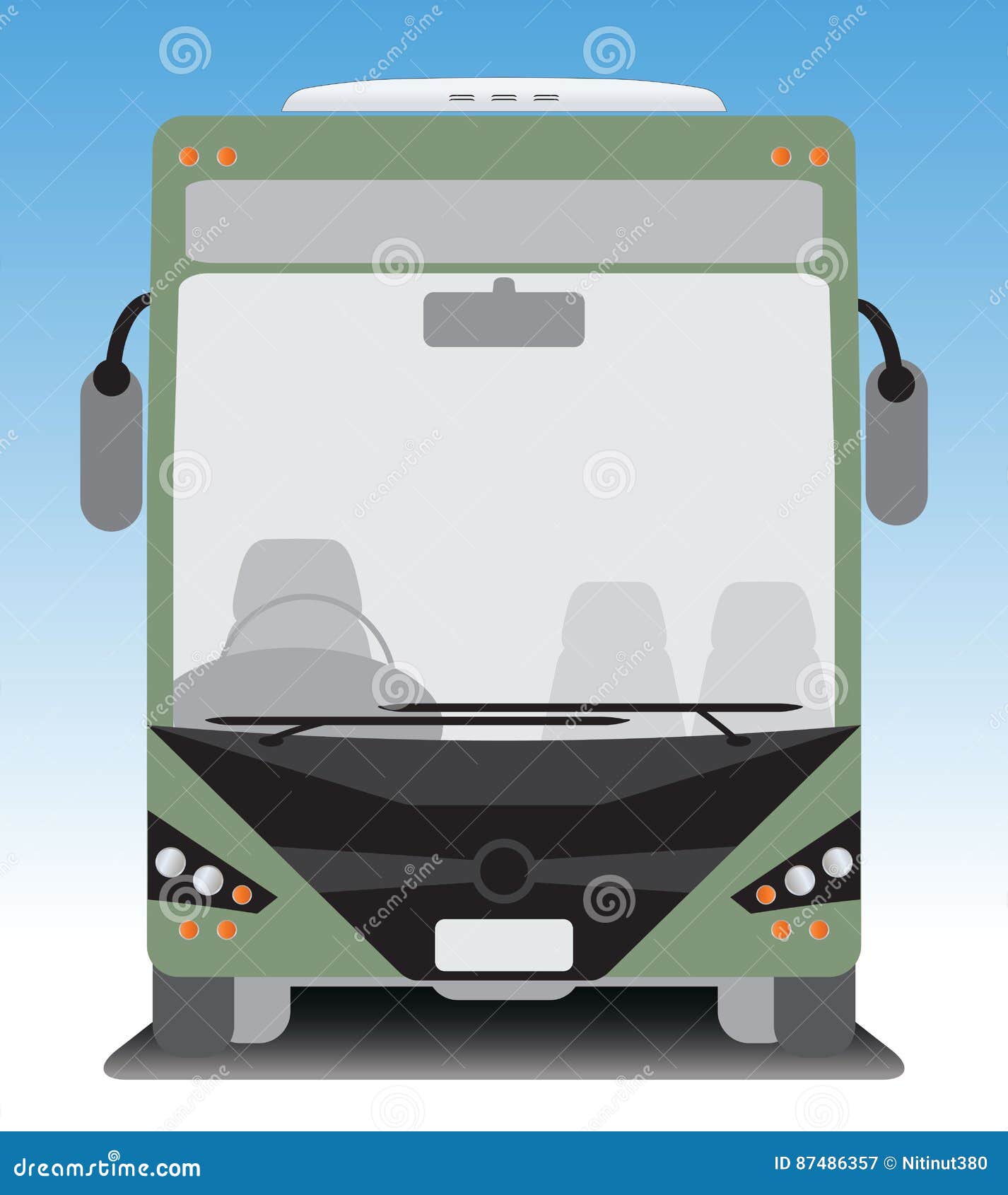 Front view of Tourist bus stock illustration. Illustration of trip ...