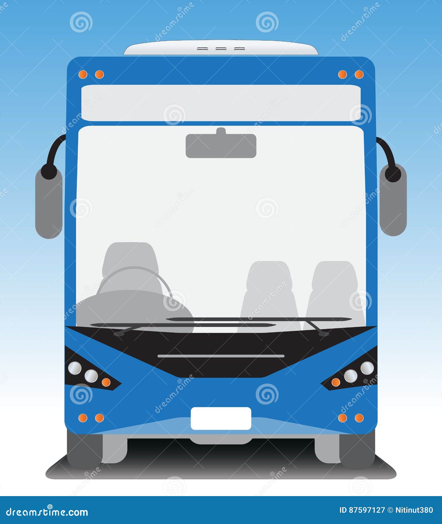 Front view of Tourist bus stock illustration. Illustration of ...