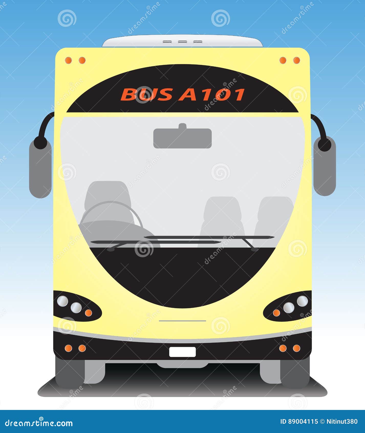 Front view of Tourist bus stock vector. Illustration of coach - 89004115