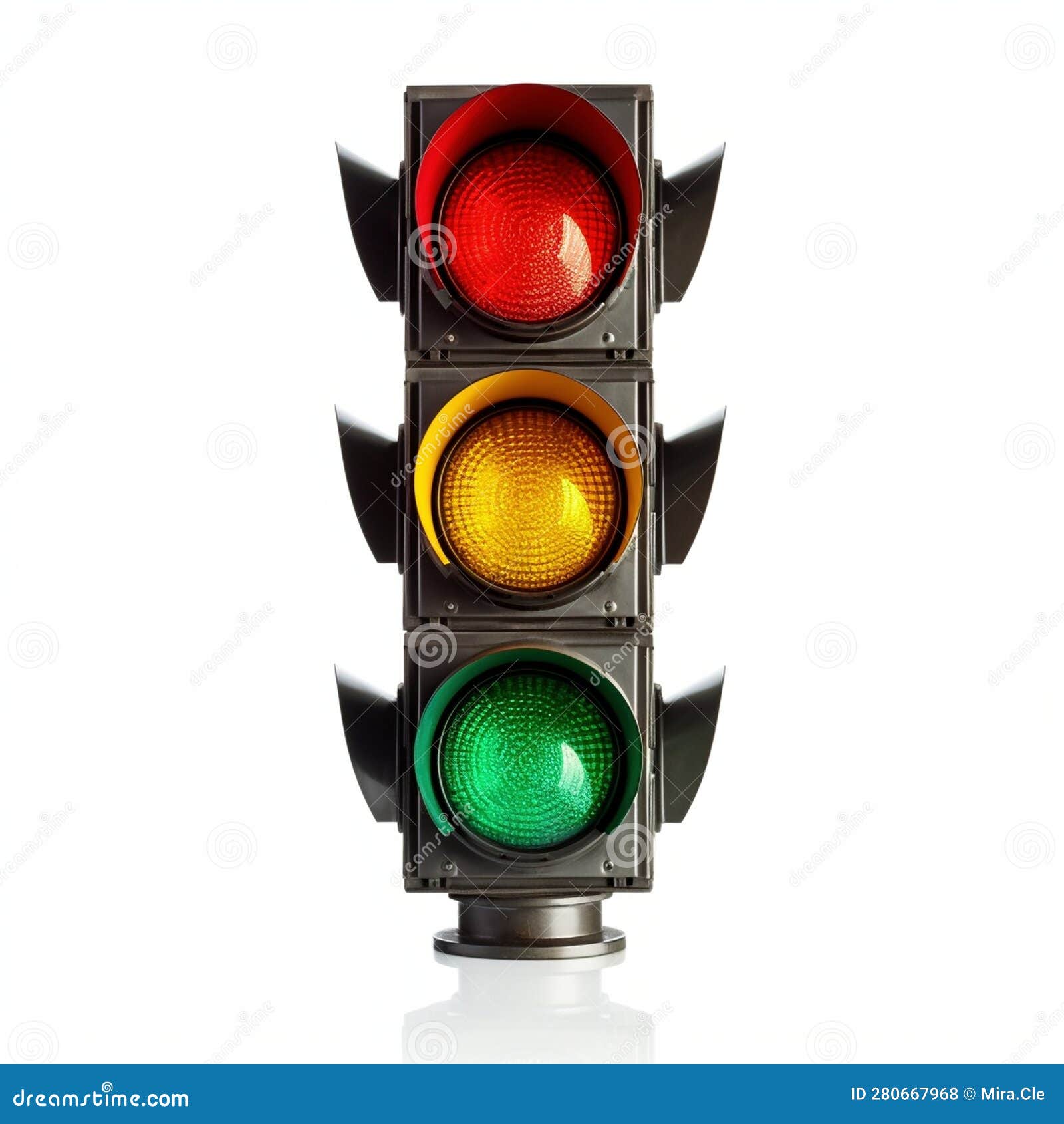Front View at Traffic Lights Isolated on White Background, Created with ...