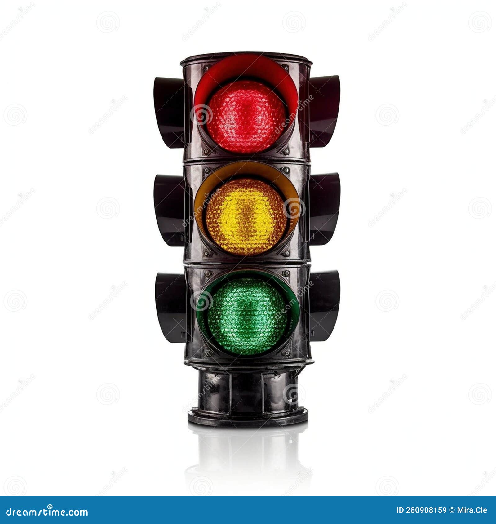 Front View at Traffic Lights Isolated on White Background, Created with ...