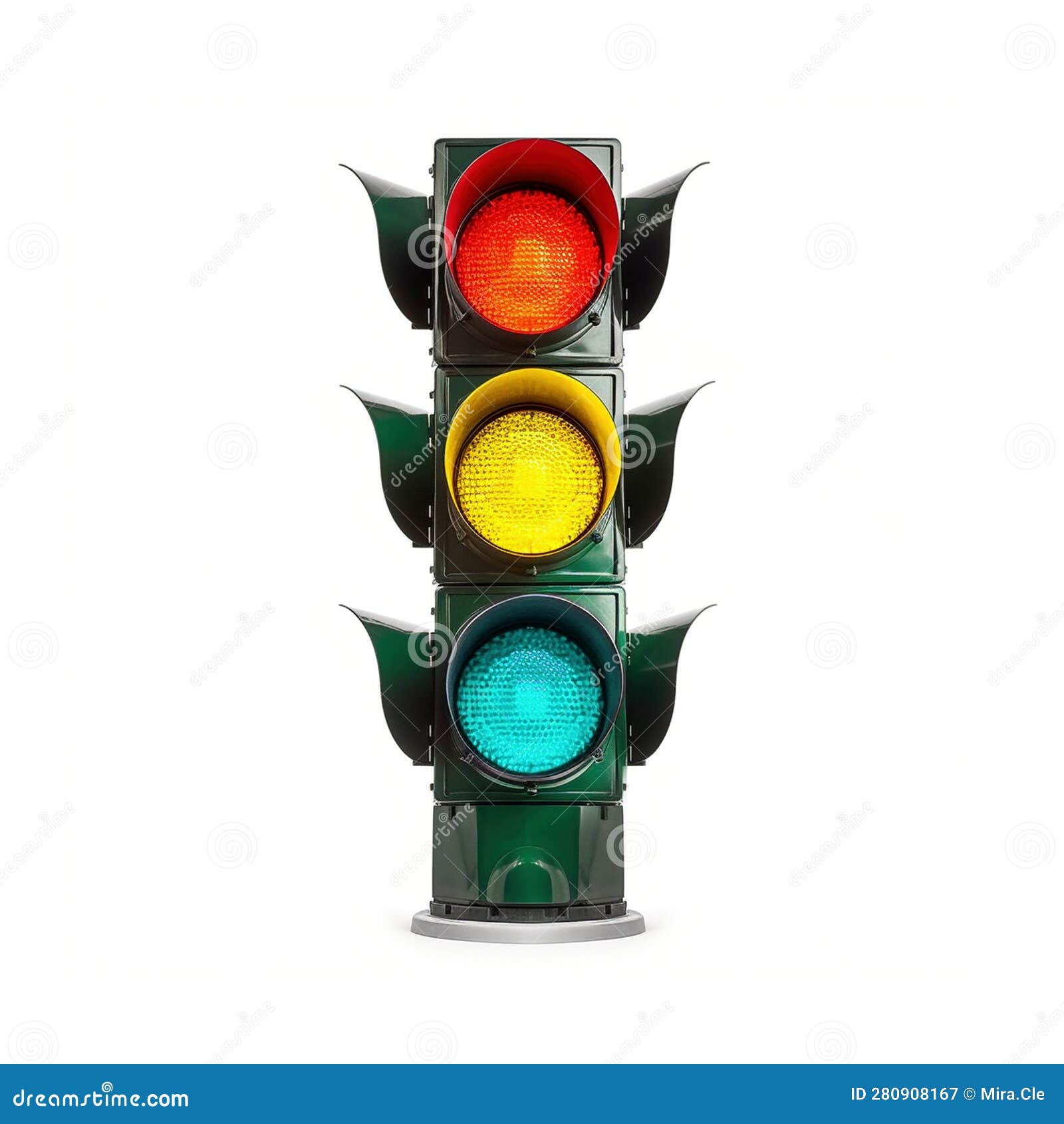 Front View at Traffic Lights Isolated on White Background, Created with ...