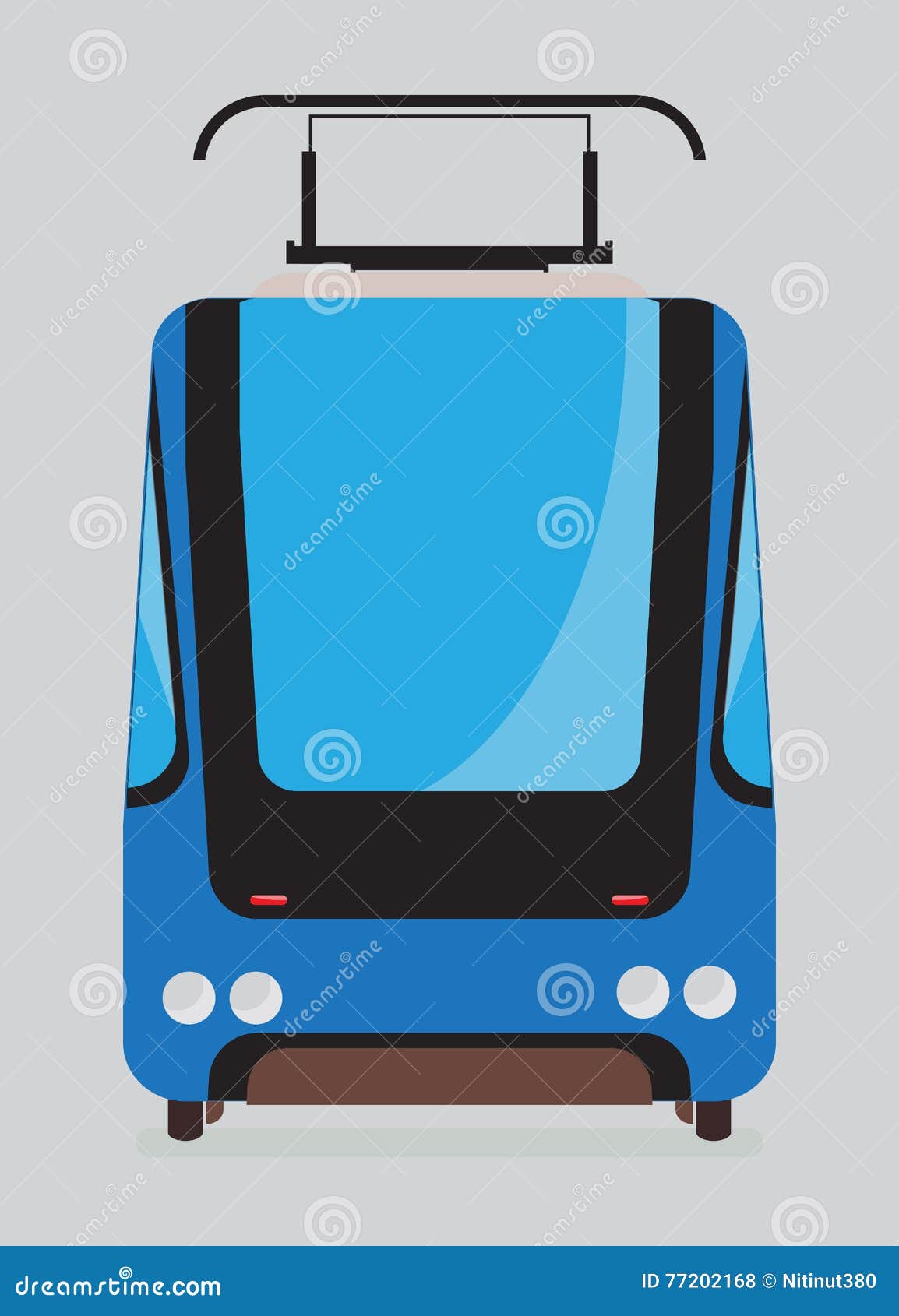 Front view of Tram car stock illustration. Illustration of modern ...